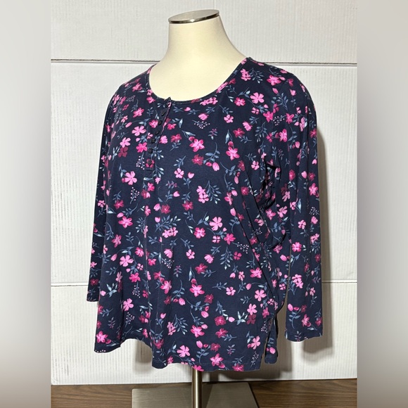 Woman Within | Tops | Woman Within 2x 2628blue And Pink Floral 34 ...